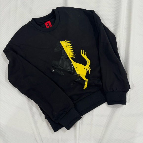 Ferrari | Sweaters | Ferrari Black Crewneck Sweater With Yellow Horse ...